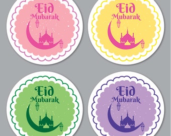 Eid Mubarak Stickers Labels GLOSS MATT | Etsy UK