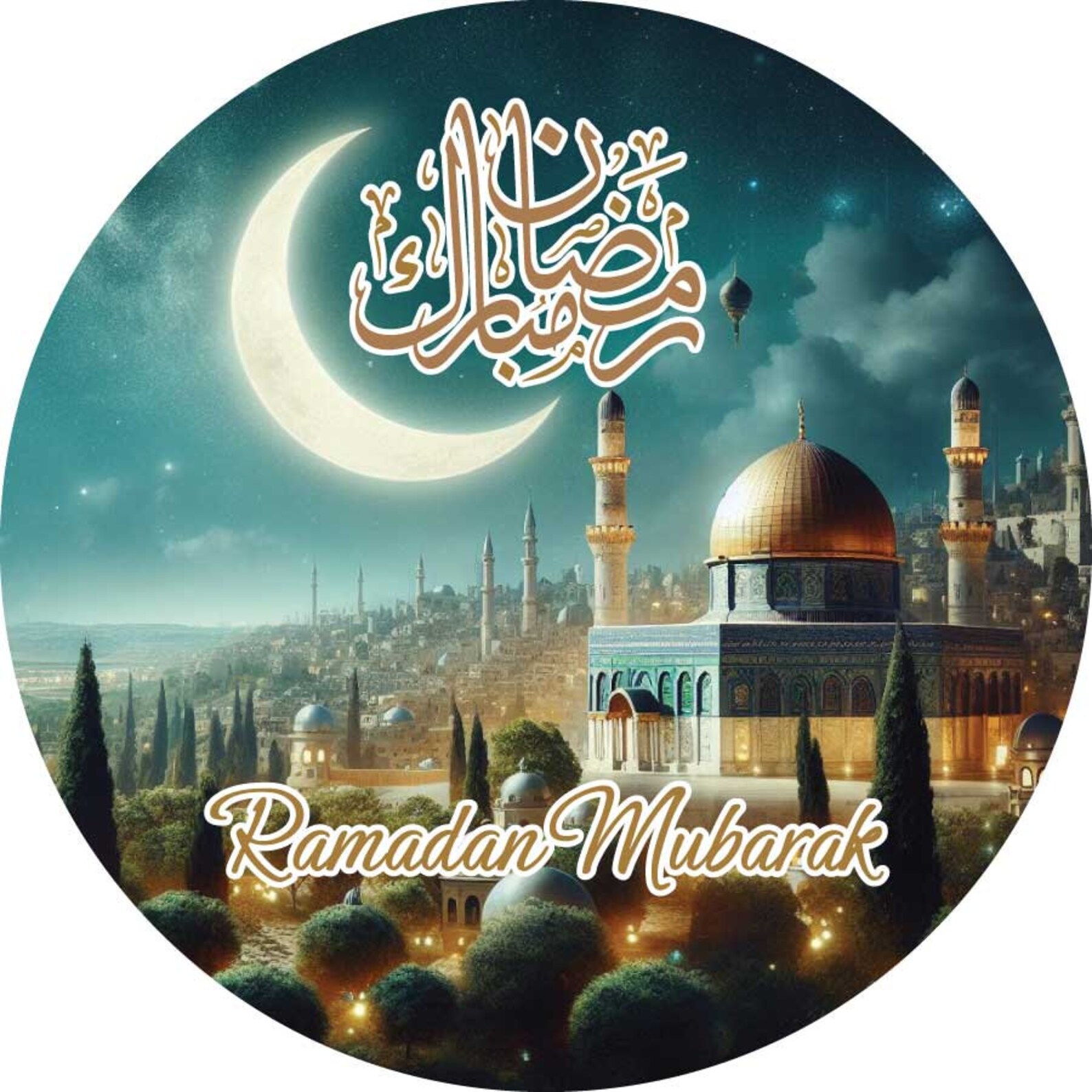 Ramadan Mubarak Stickers Labels Al-aqsa Mosque Theme - Etsy