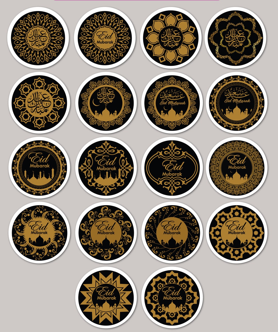 Eid Mubarak Stickers Labels GLOSS MATT - Etsy