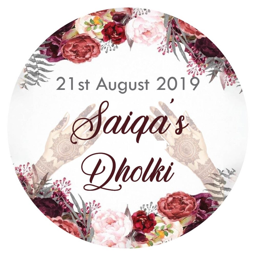 Personalised Wedding, Mehndi, Dholki Celebration Stickers - Etsy