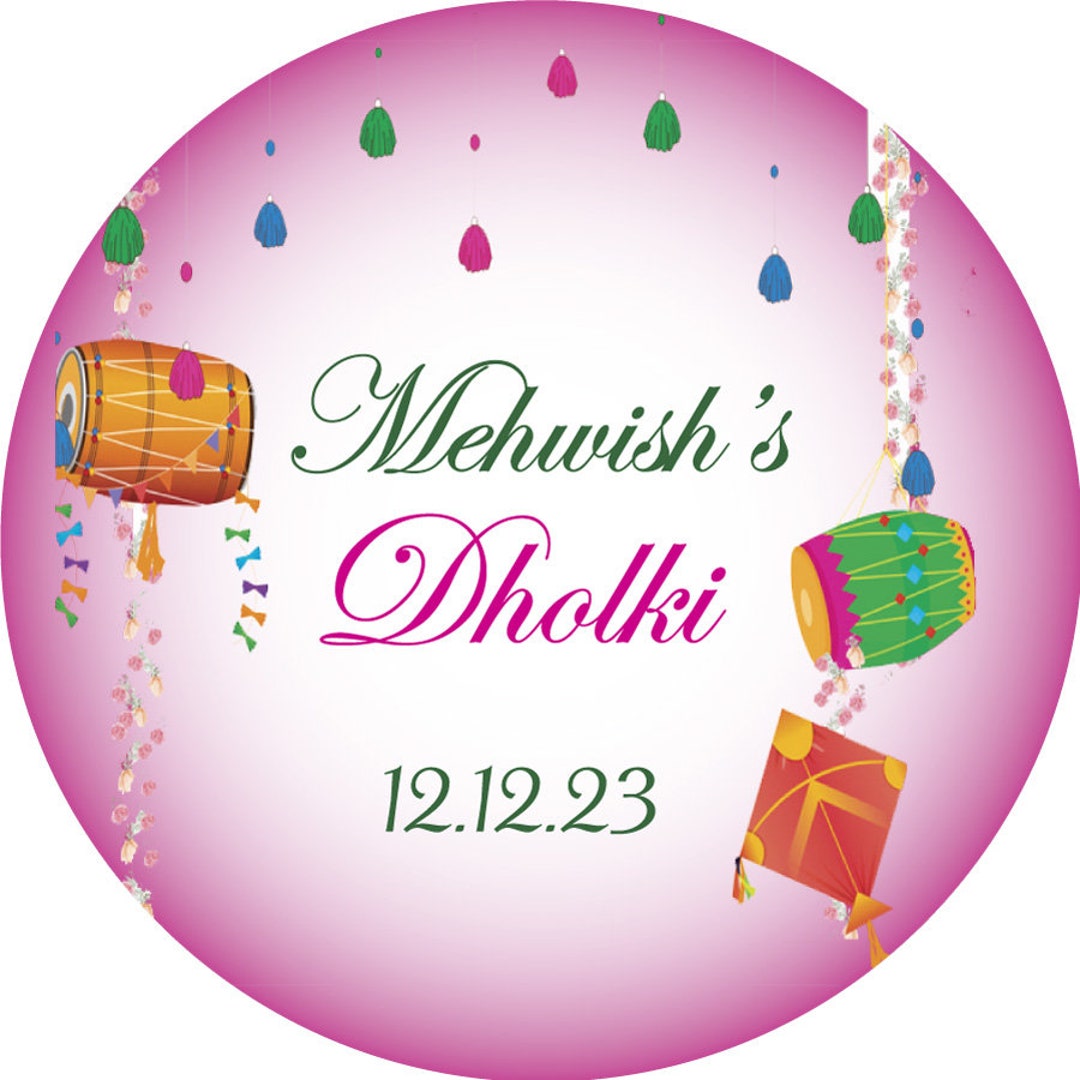 Personalised Wedding, Mehndi, Dholki Celebration Stickers - Etsy