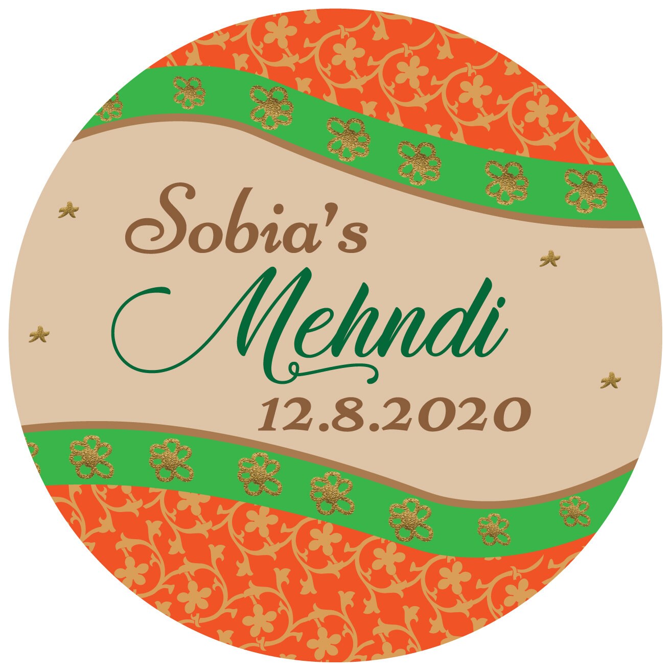 Personalised Wedding Mehndi Dholki Celebration Stickers - Etsy UK