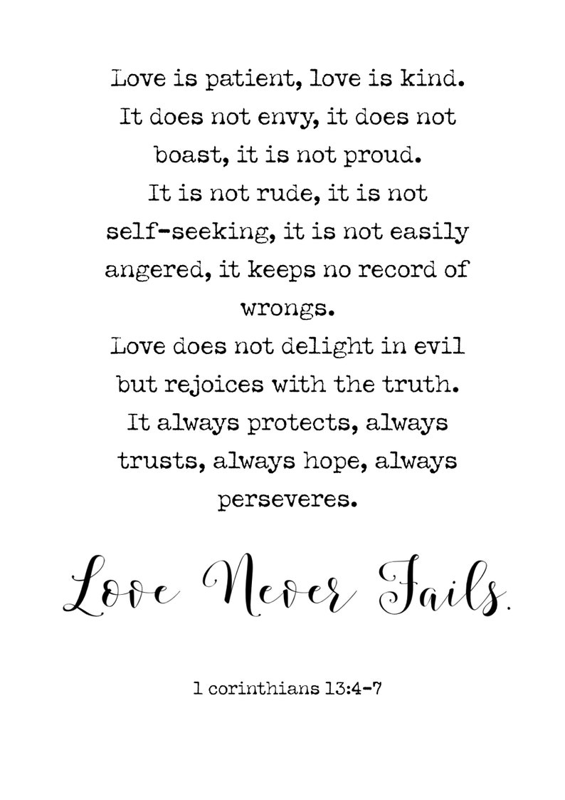 Printable Scripture (1 Corinthians 13) - Etsy