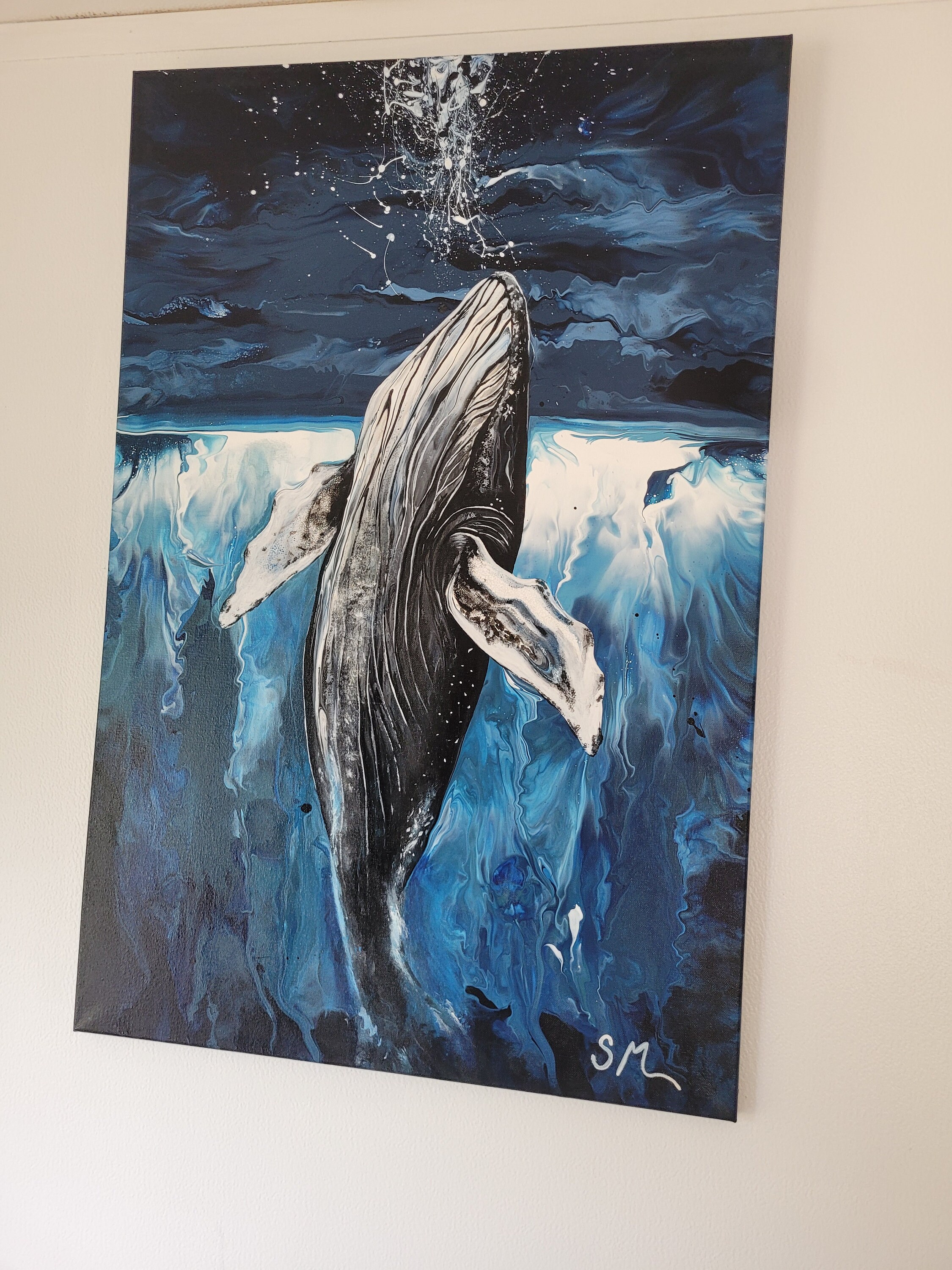 Humpback Whale Acrylic Painting - Etsy