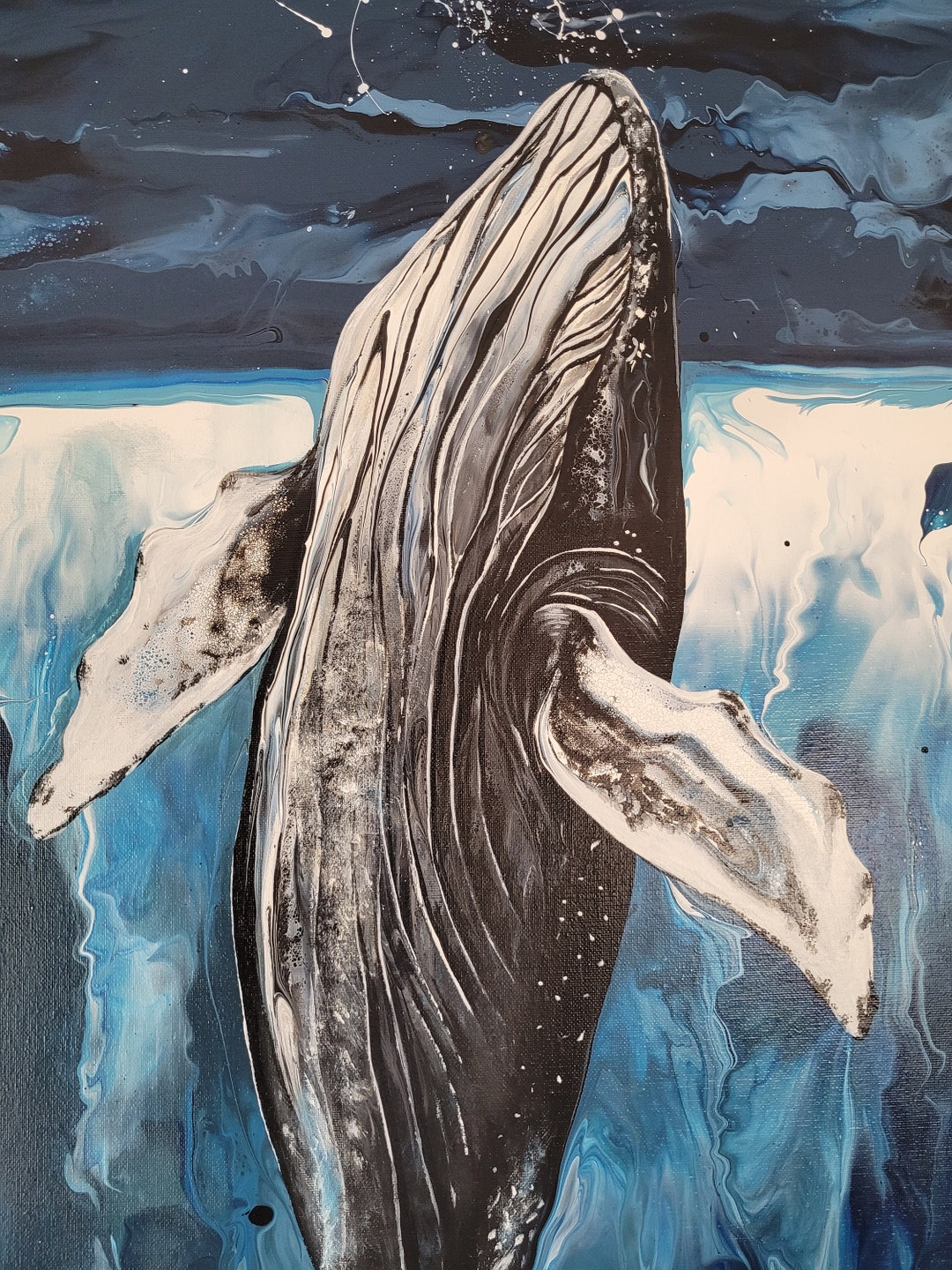 Humpback Whale Acrylic Painting - Etsy