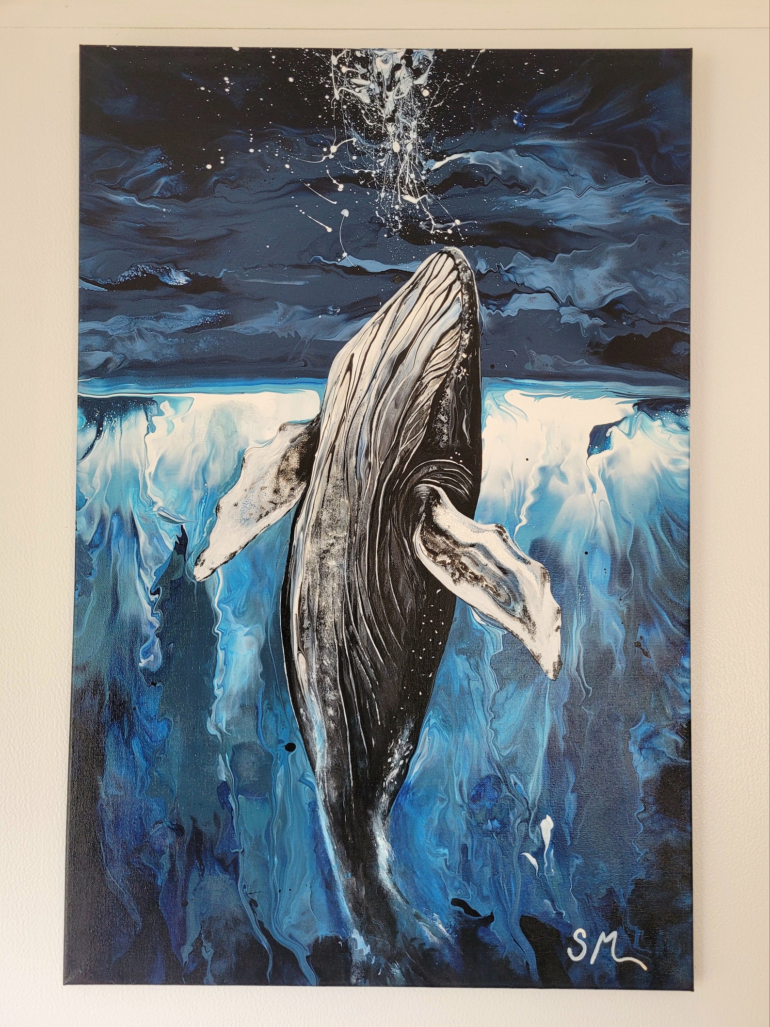 Humpback Whale Acrylic Painting - Etsy