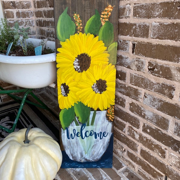 Sunflower Porch Sign - Etsy