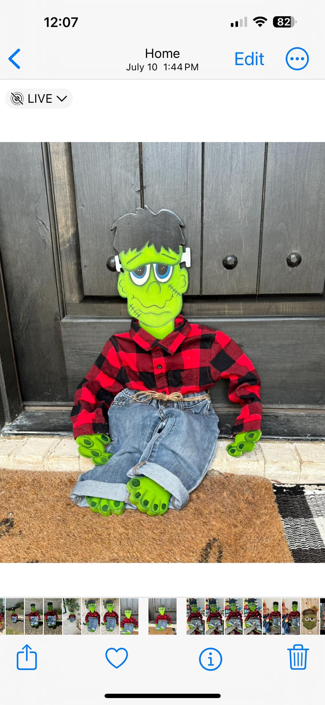 Handmade Frankenstein Sitting Character Halloween Porch Decor - Etsy
