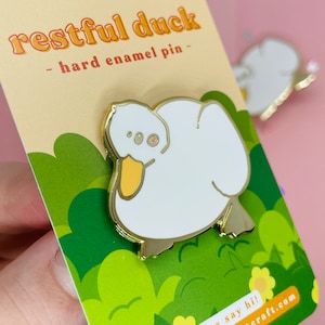 Restful Duck Pin | Hard Enamel Pin | Gold Plated | Ducks Enamel Pin ...