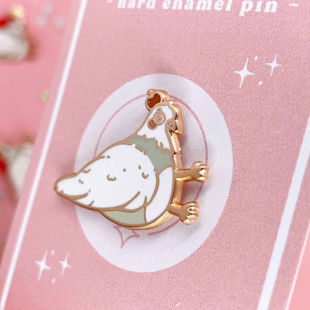 Cherry Birb Pin | Hard Enamel Pin | Rose Gold | Pigeon Enamel Pin ...