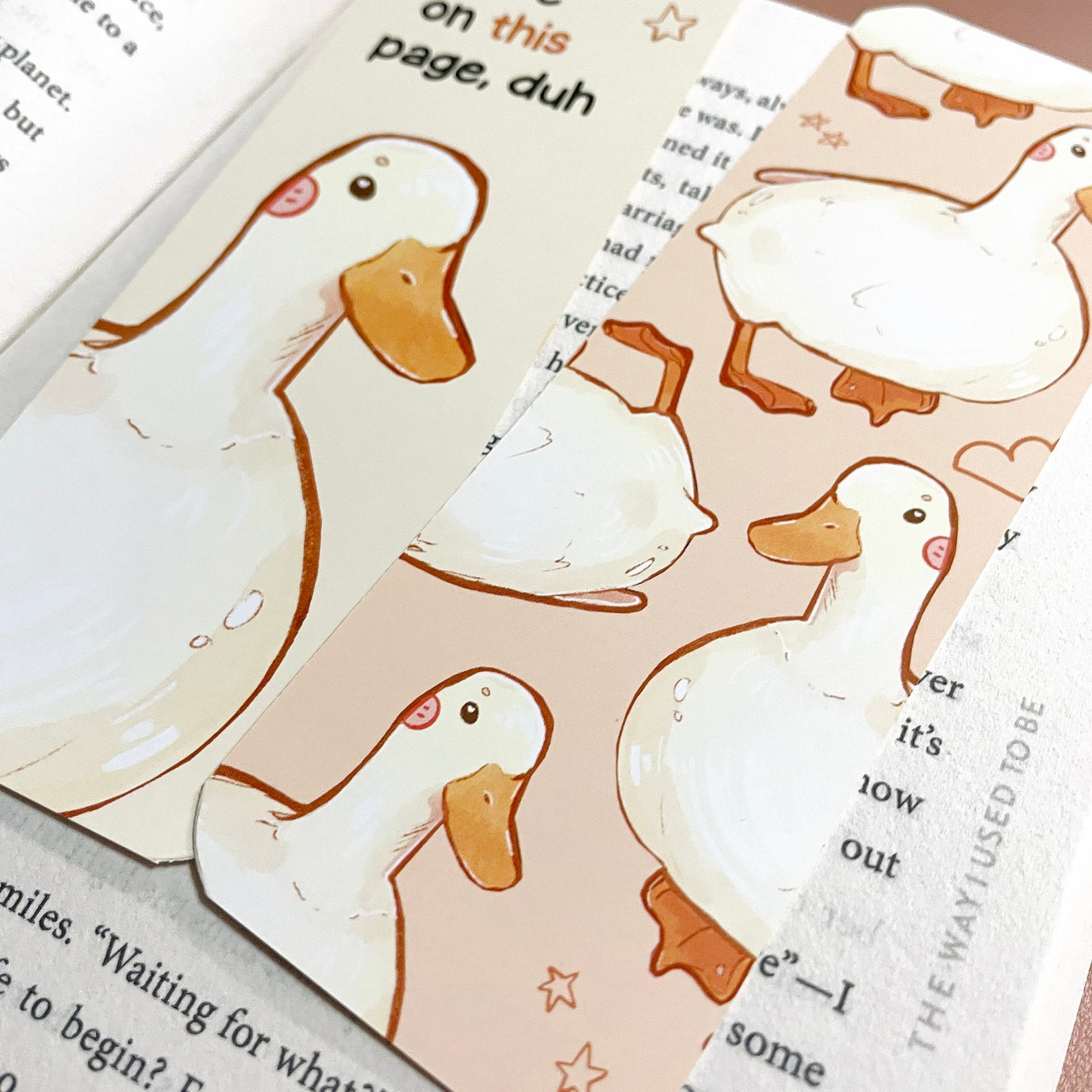 Duck Bookmark You're on This Page Cute Bookmark - Etsy