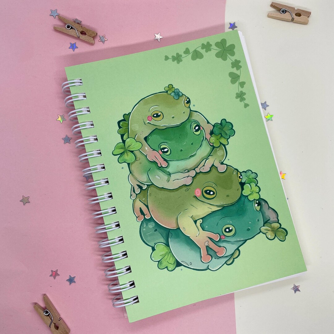 Frog Stack A6 Spiral Dot Grid Notebook | 100 Sheets | Durable ...