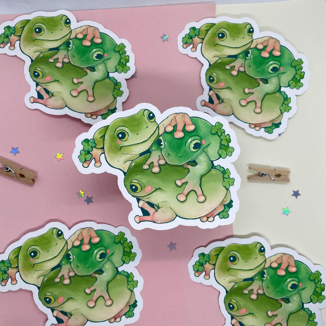 Frog Cuddles | Big Frog Sticker | Durable Sticker | Laptop Sticker ...
