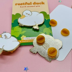 Restful Duck Pin | Hard Enamel Pin | Gold Plated | Ducks Enamel Pin ...