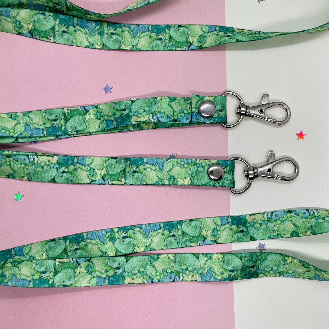 Frog Pile Lanyard | Toad Lanyard Nature Lanyard | Cute Frog Botanical ...