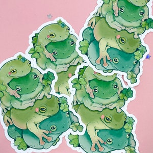 Frog Stack Big Frog Sticker Durable Sticker Laptop Sticker Vinyl Toad Sticker Deco Stickers Cute ...