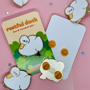 Restful Duck Pin | Hard Enamel Pin | Gold Plated | Ducks Enamel Pin ...