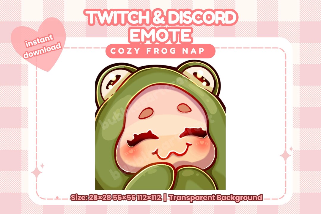 Cozy Frog Nap Twitch Emote | Cute Frog Blanket Emote | Static Frog ...