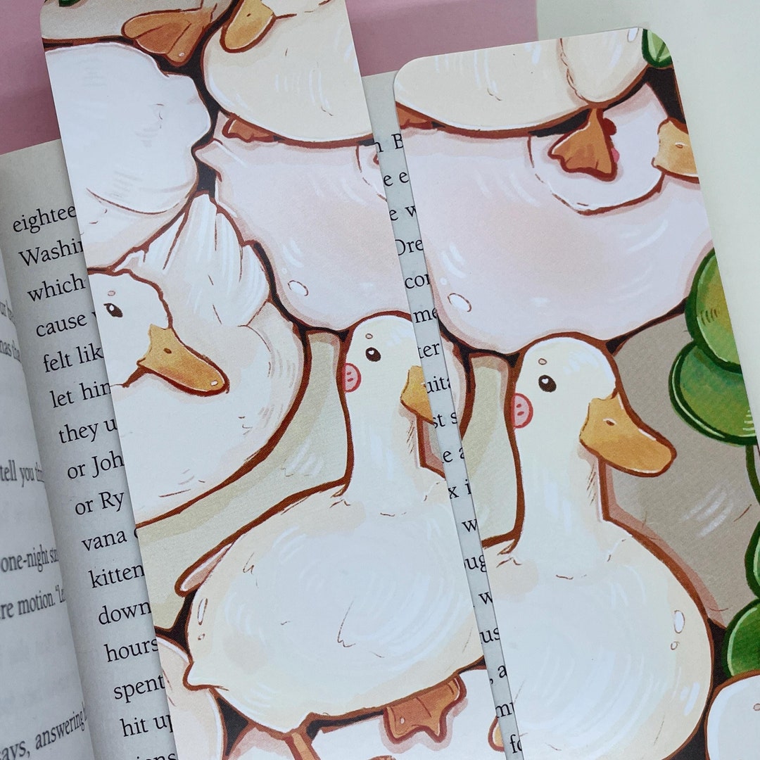 Duck Pile Bookmark Cute Bookmark Double Printed Cottagecore Book Lovers ...