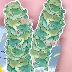Frog Stack Bookmark | Frog Art | Cute Bookmark | Laminated ...