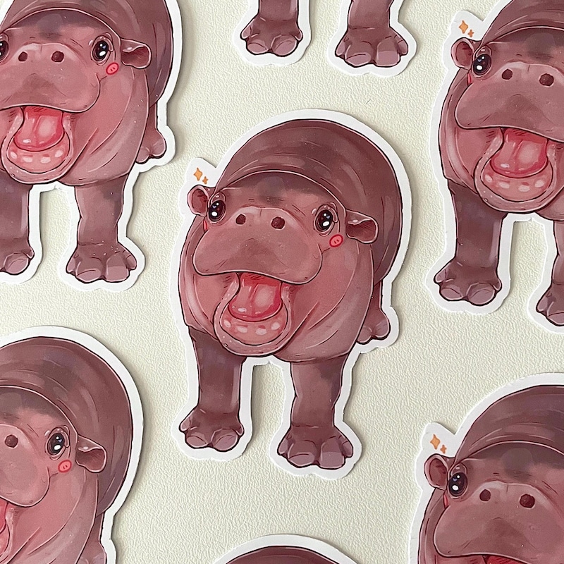 Moo Deng Stickers - Etsy