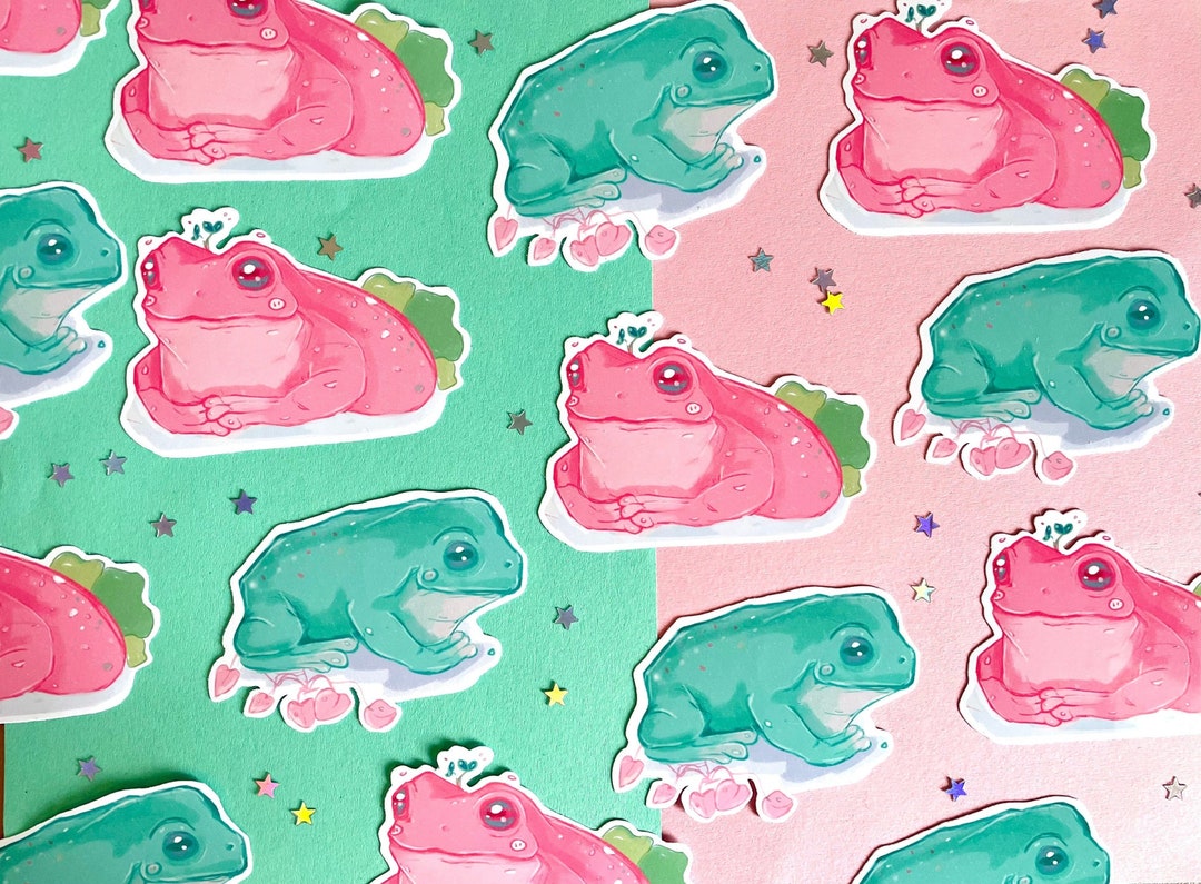 Pastel Frogs, Frog Sticker, Sticker Pack, Laptop Vinyl Sticker Deco ...