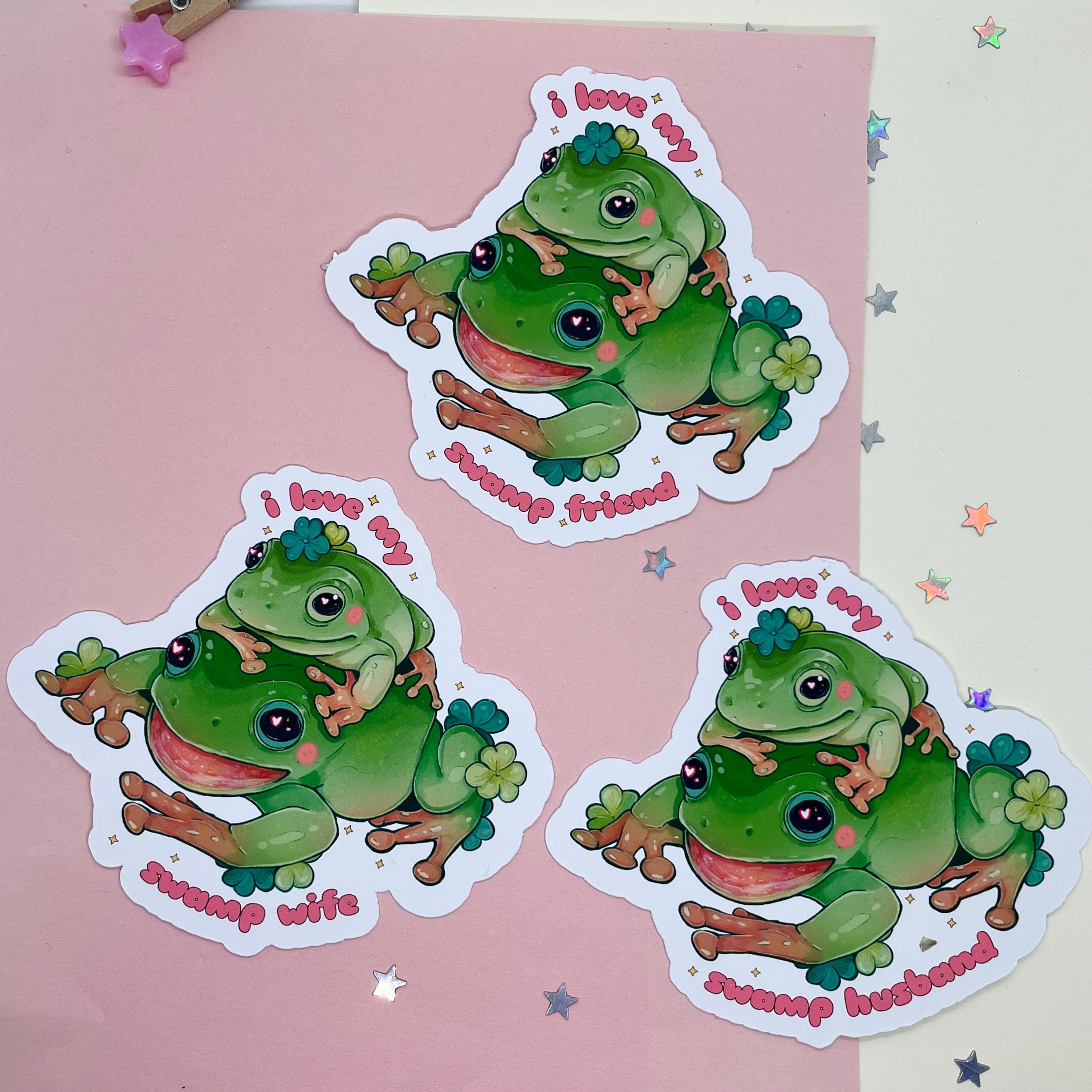 Frog Love Sticker Bundle Cute Matte Vinyl Stickers With Funny Sayings ...