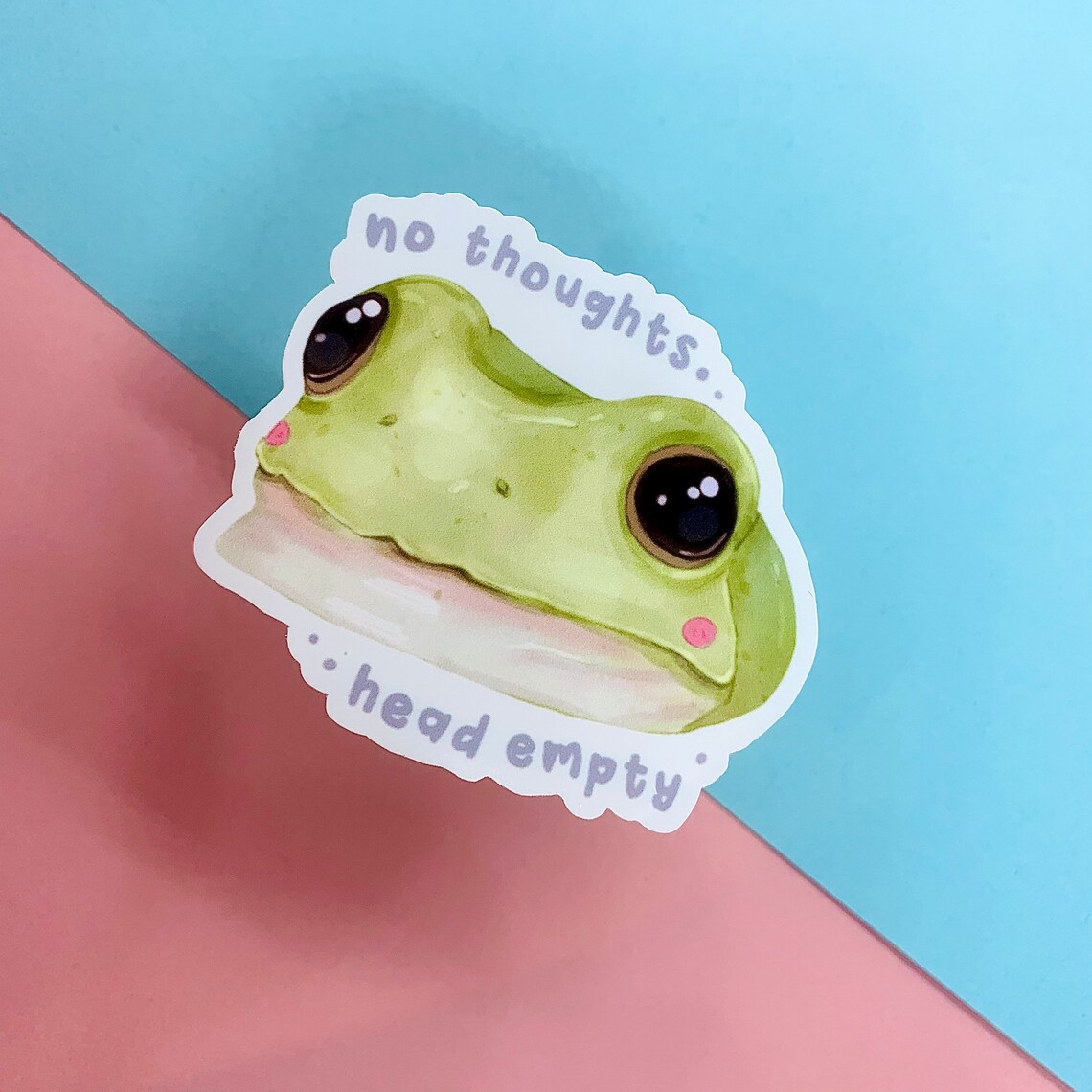 Frog Meme Sticker No Thoughts Head Empty Frog Sticker - Etsy
