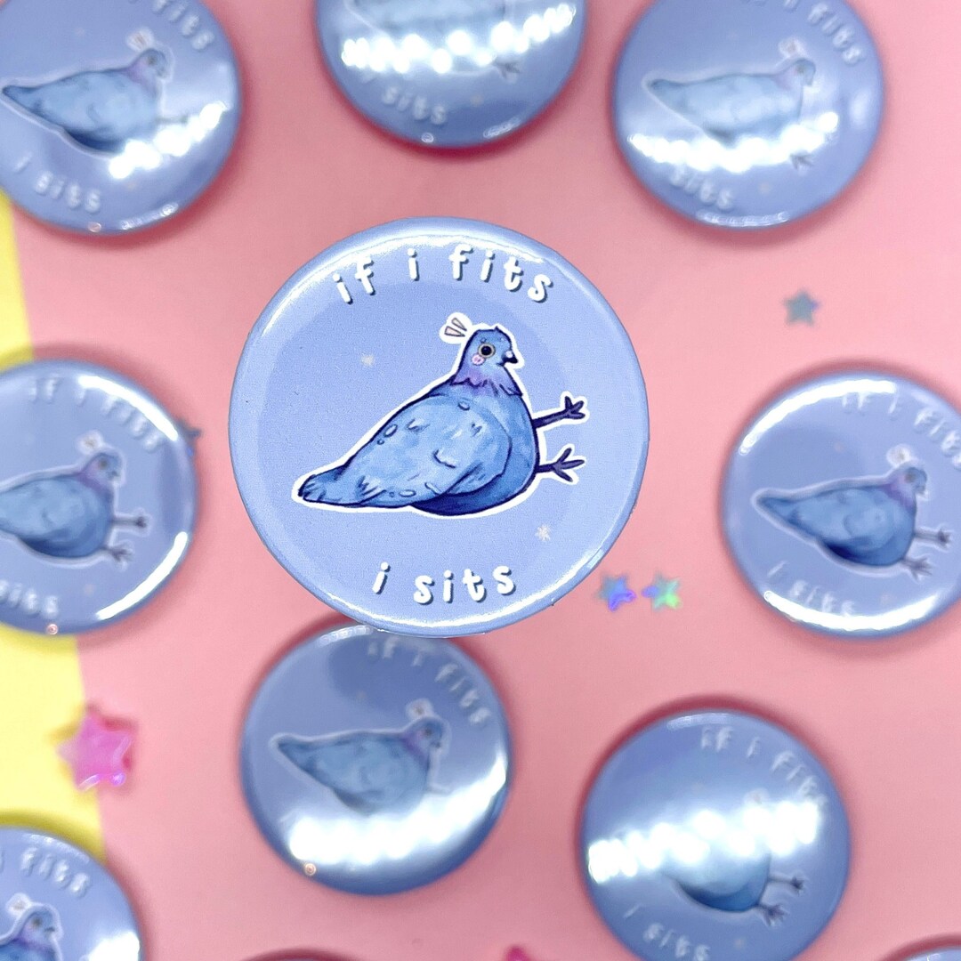 Pigeon Button Pin | Funny Pin Back Pin Badge | Cute Pin Badge | Bird ...