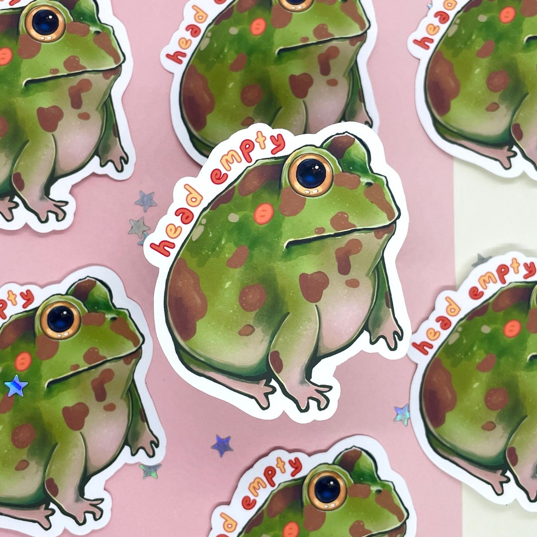 Head Empty Frog Sticker No Thoughts Meme Cute Pun Ceratophrys Sticker ...
