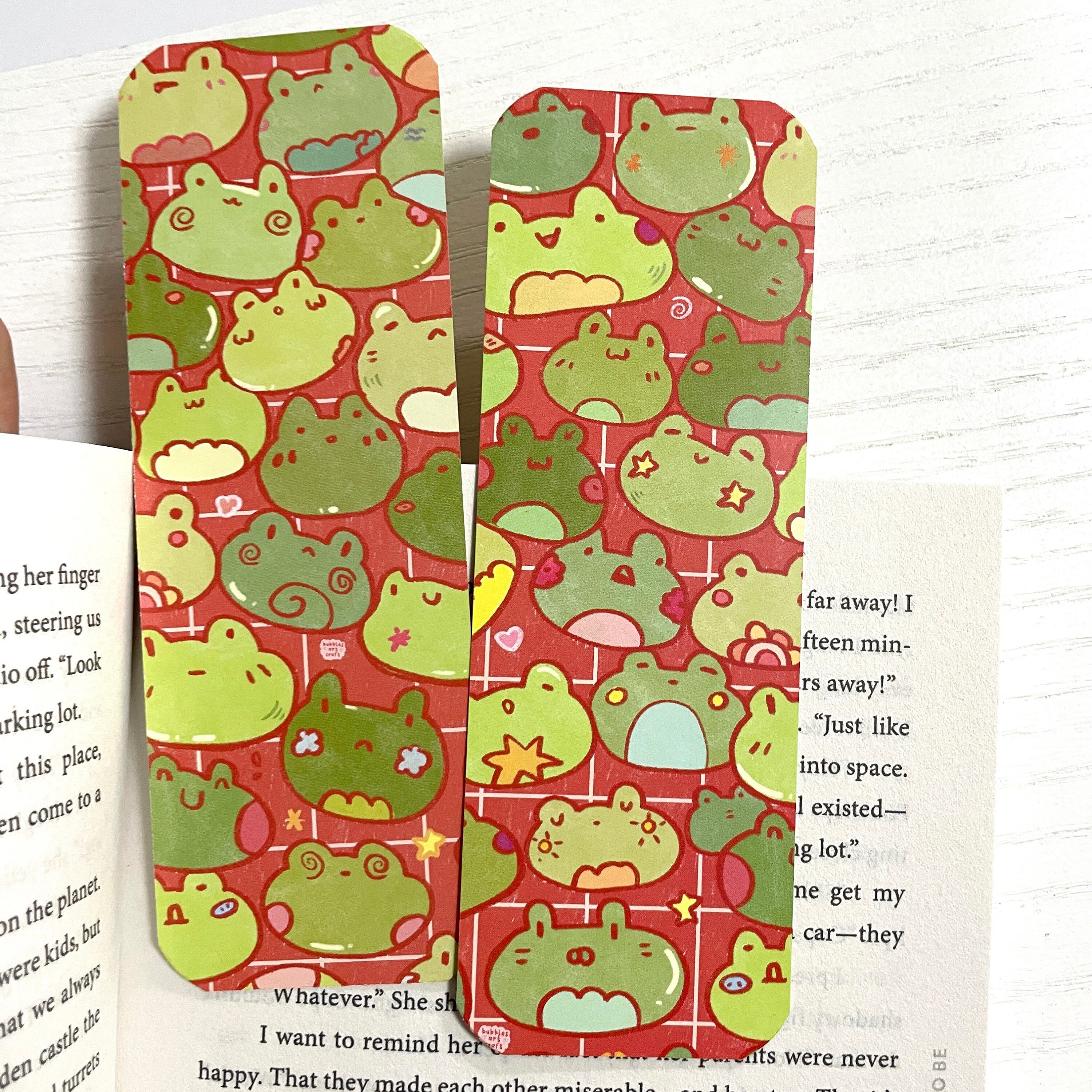 Frog Box Bookmark Frog Art Cute Bookmark Double Printed - Etsy