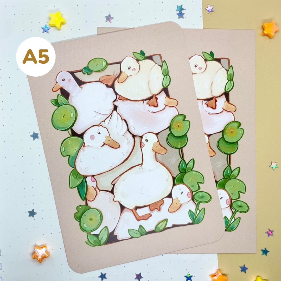 Pile of Ducks Art Print | Medium Size Art Print | Cute Animal Card ...