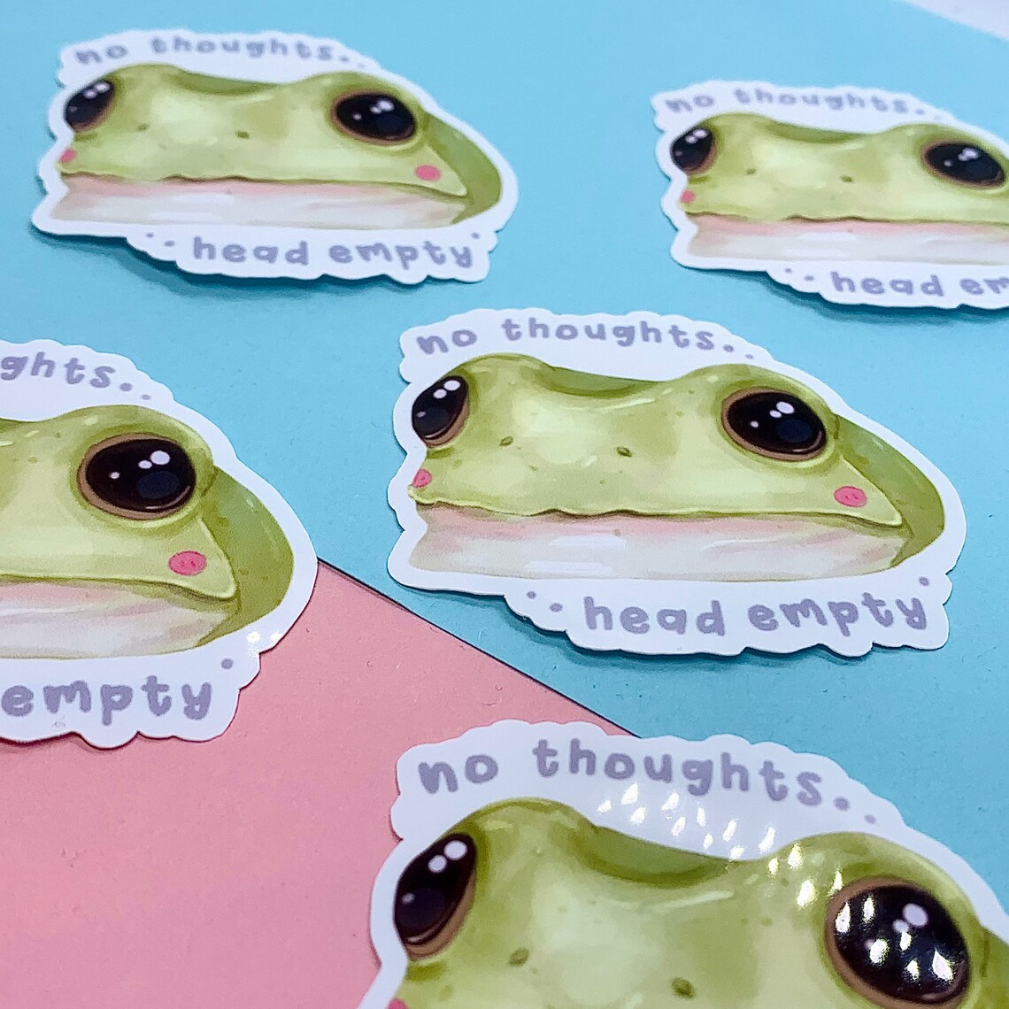 Frog Meme Sticker No Thoughts Head Empty Frog Sticker - Etsy