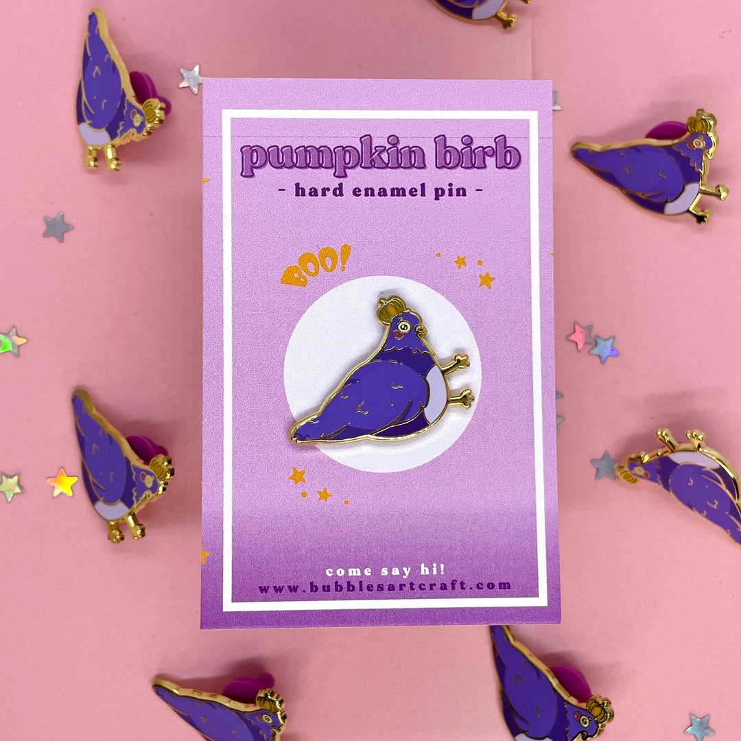 Pumpkin Birb Pin Hard Enamel Pin Cute Halloween Pin - Etsy