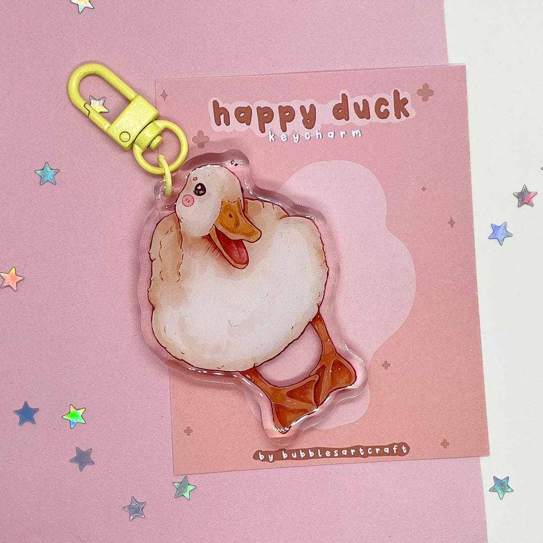 Happy Duck Keycharm | Glitter Key Charm | Key Accessories | Charm ...