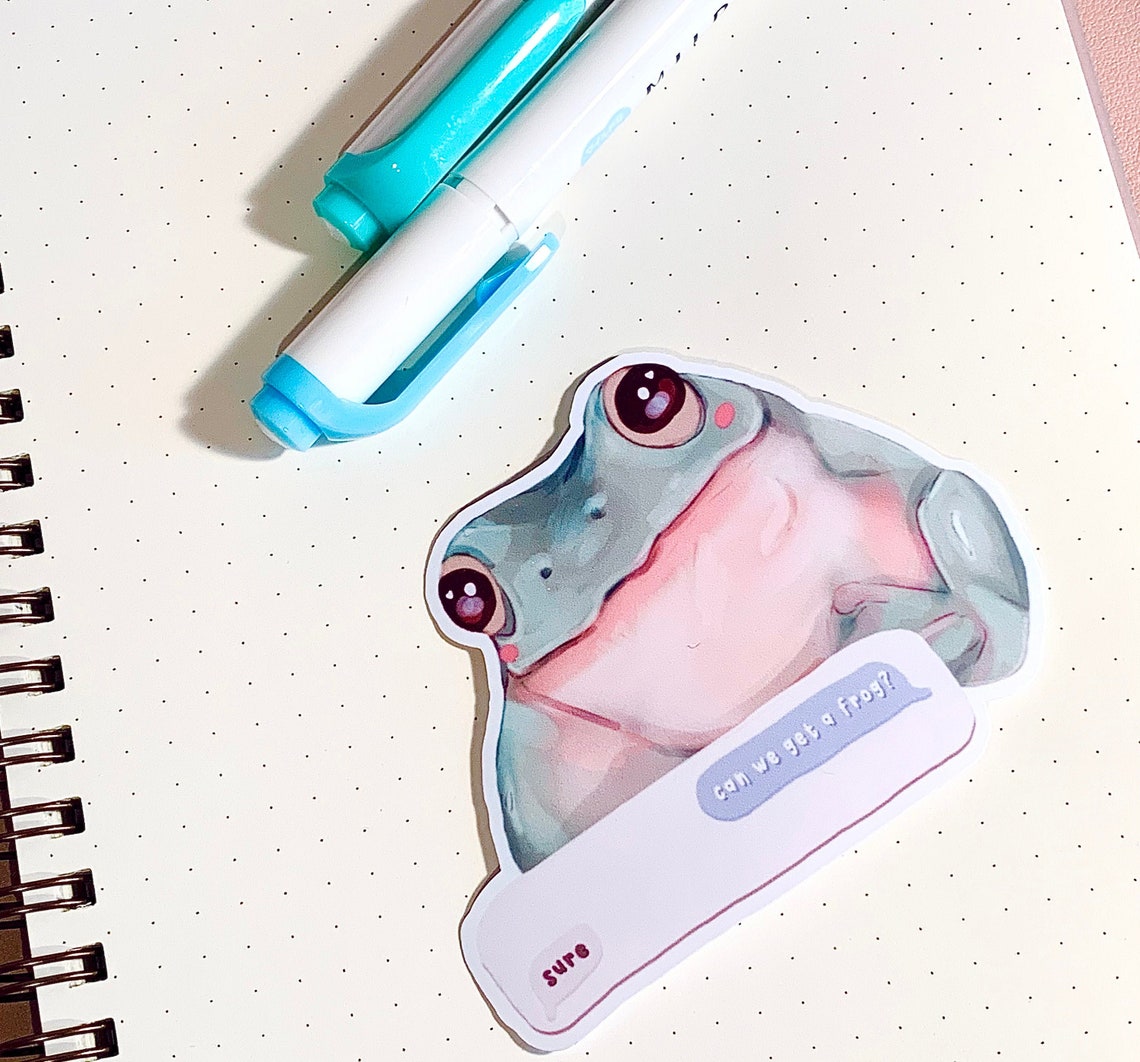 Frog Meme Sticker Can we get a frog Frog Sticker Froggy | Etsy