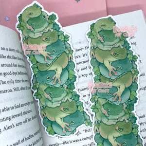 Frog Stack Bookmark | Frog Art | Cute Bookmark | Laminated ...