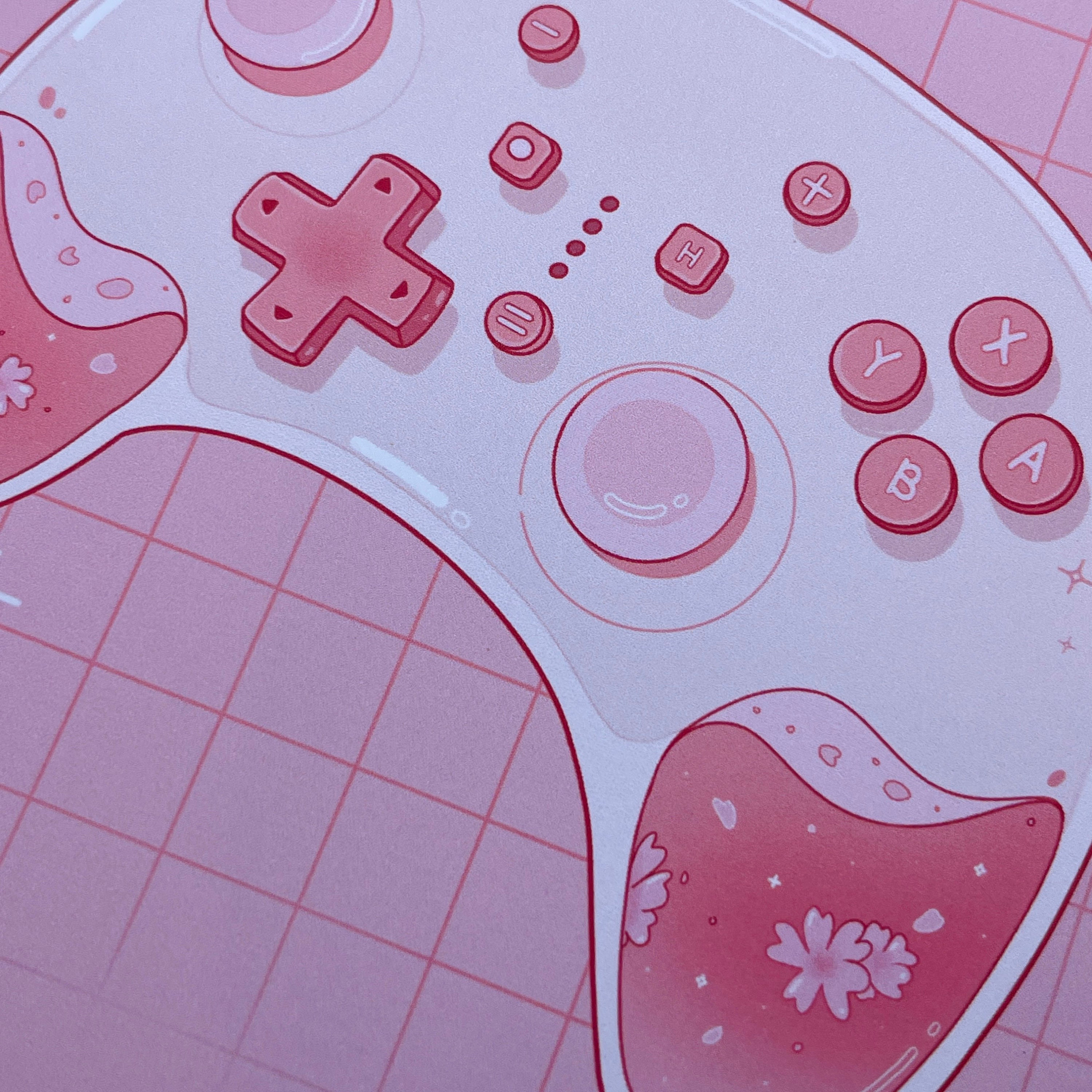 Sakura Mini Print | Cute Controller Art | Gamer Girl | Kawaii ...