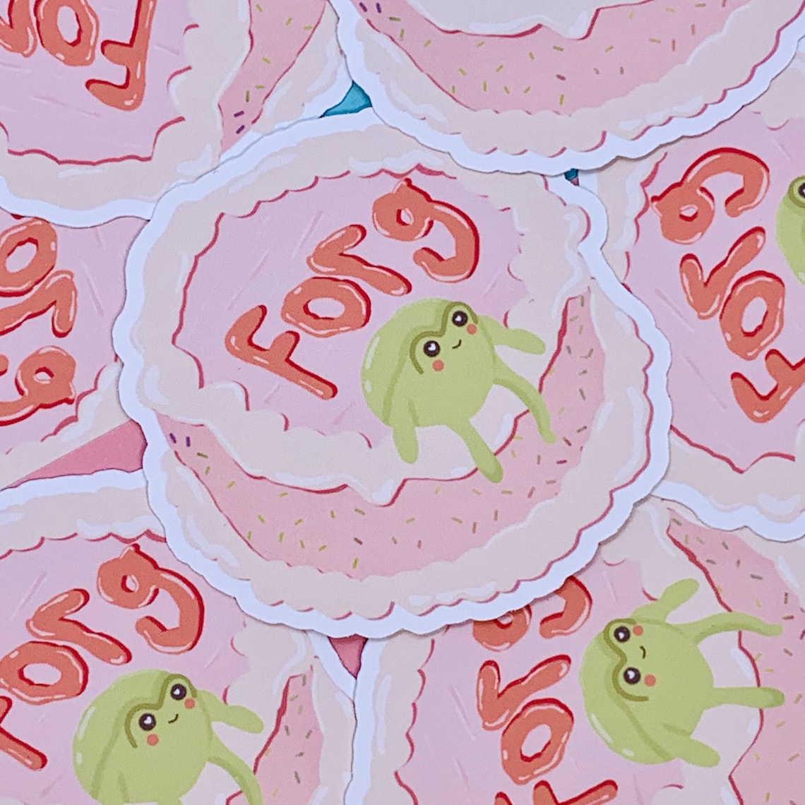 Frog Meme Sticker Forg Cake Frog Sticker Froggy Sticker | Etsy