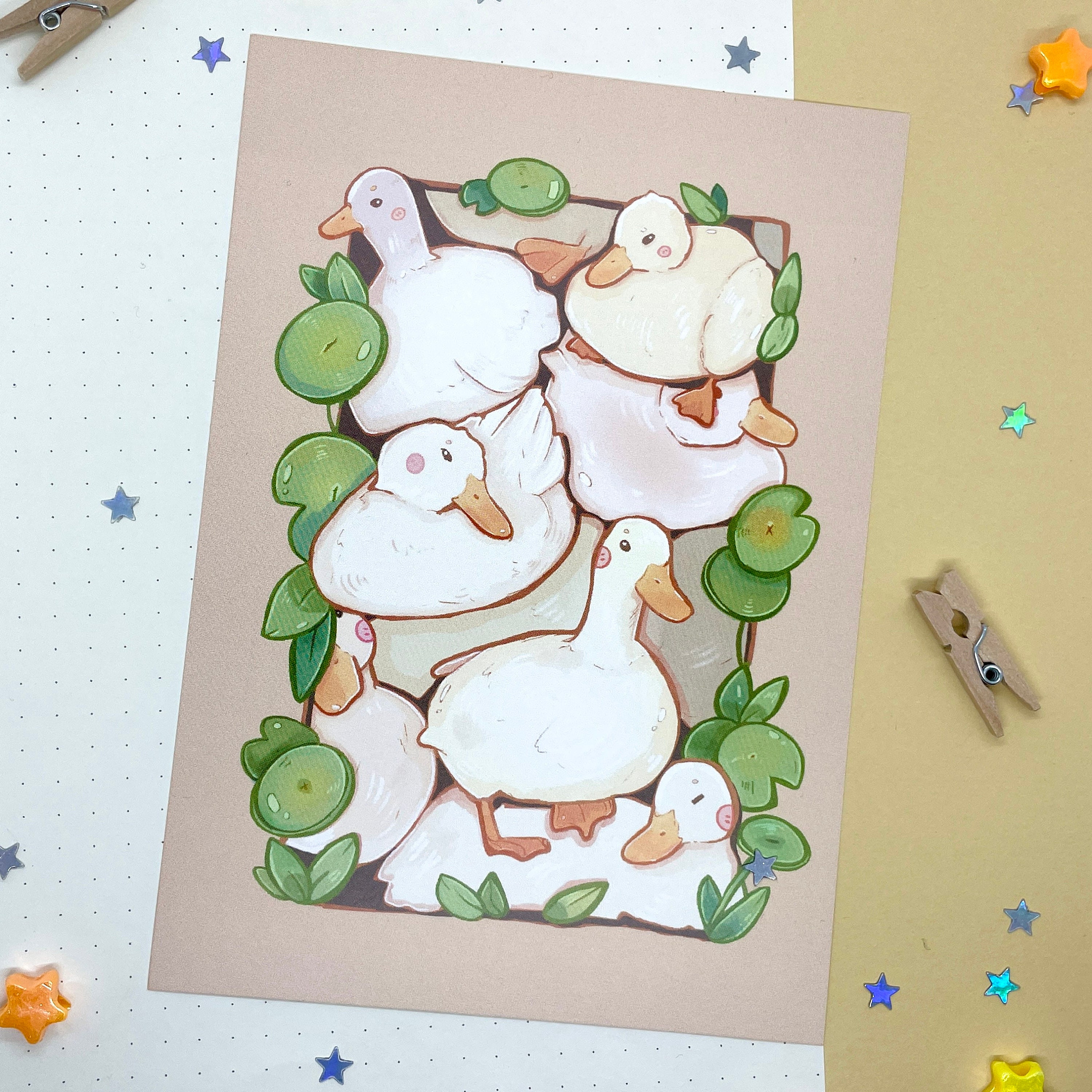 Pile of Ducks Art Print Medium Size Art Print Cute Animal - Etsy