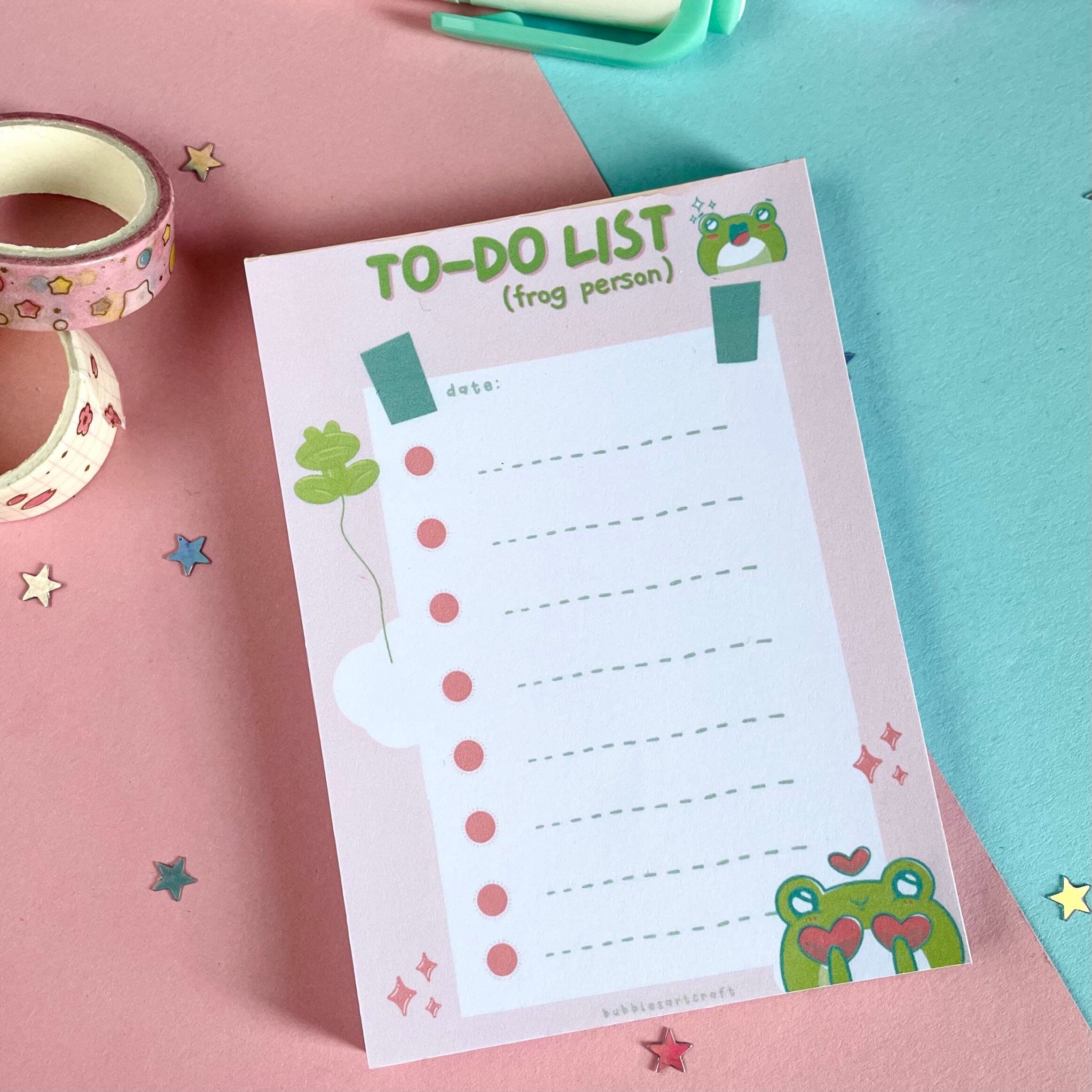 Frog Note Pad Cute Memo Pad to Do List Planner Accesories | Etsy