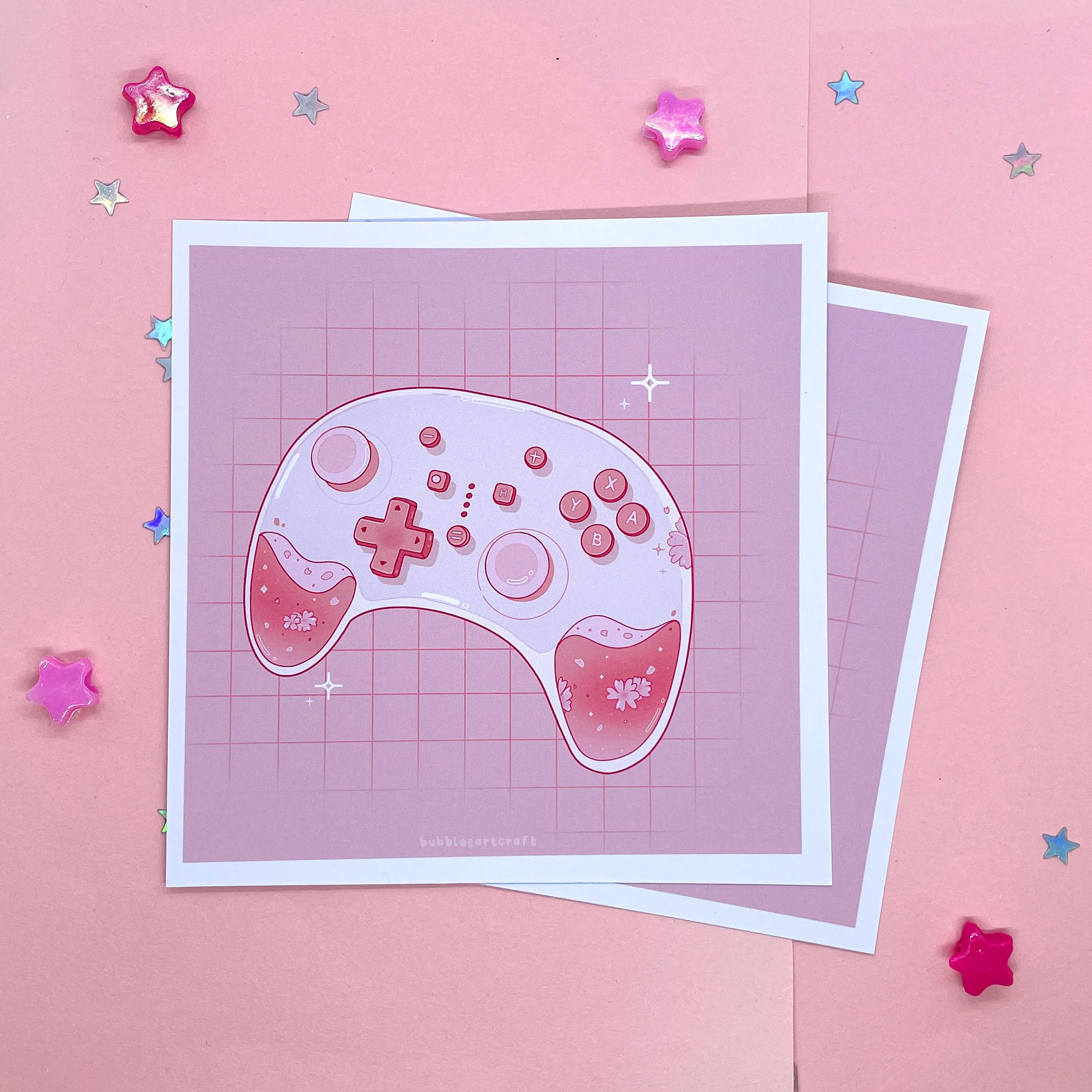 Sakura Mini Print | Cute Controller Art | Gamer Girl | Kawaii ...