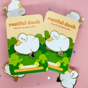 Restful Duck Pin | Hard Enamel Pin | Gold Plated | Ducks Enamel Pin ...