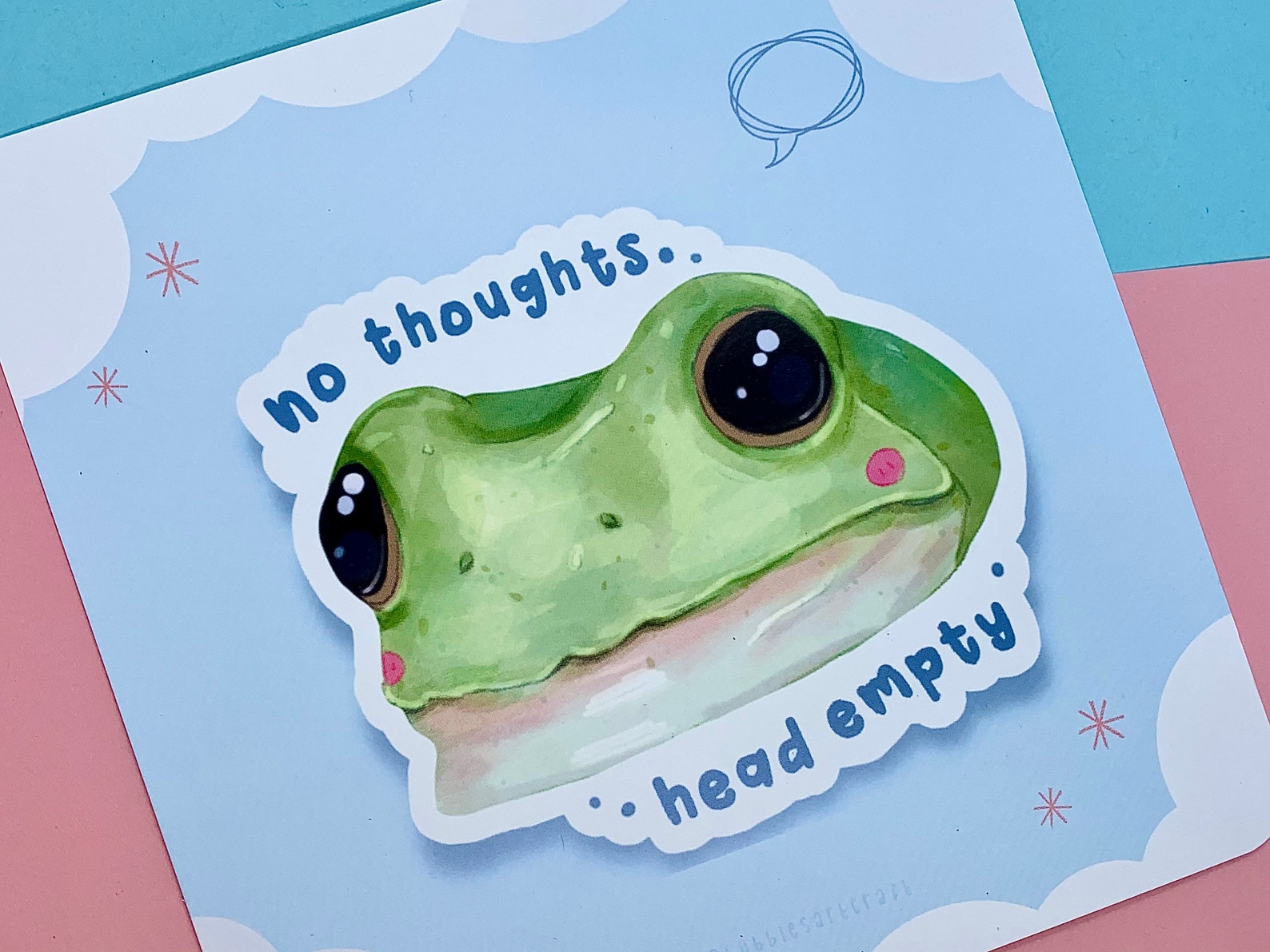 No Thoughts Head Empty | Frog Card | Frog Buddies | Froggy Card | Eco ...