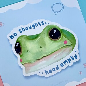 No Thoughts Head Empty | Frog Card | Frog Buddies | Froggy Card | Eco ...