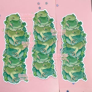 Frog Stack Bookmark | Frog Art | Cute Bookmark | Laminated ...