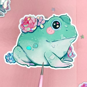 Succulent Frog Sticker | Holographic Sticker | Frog Sticker | Plant ...