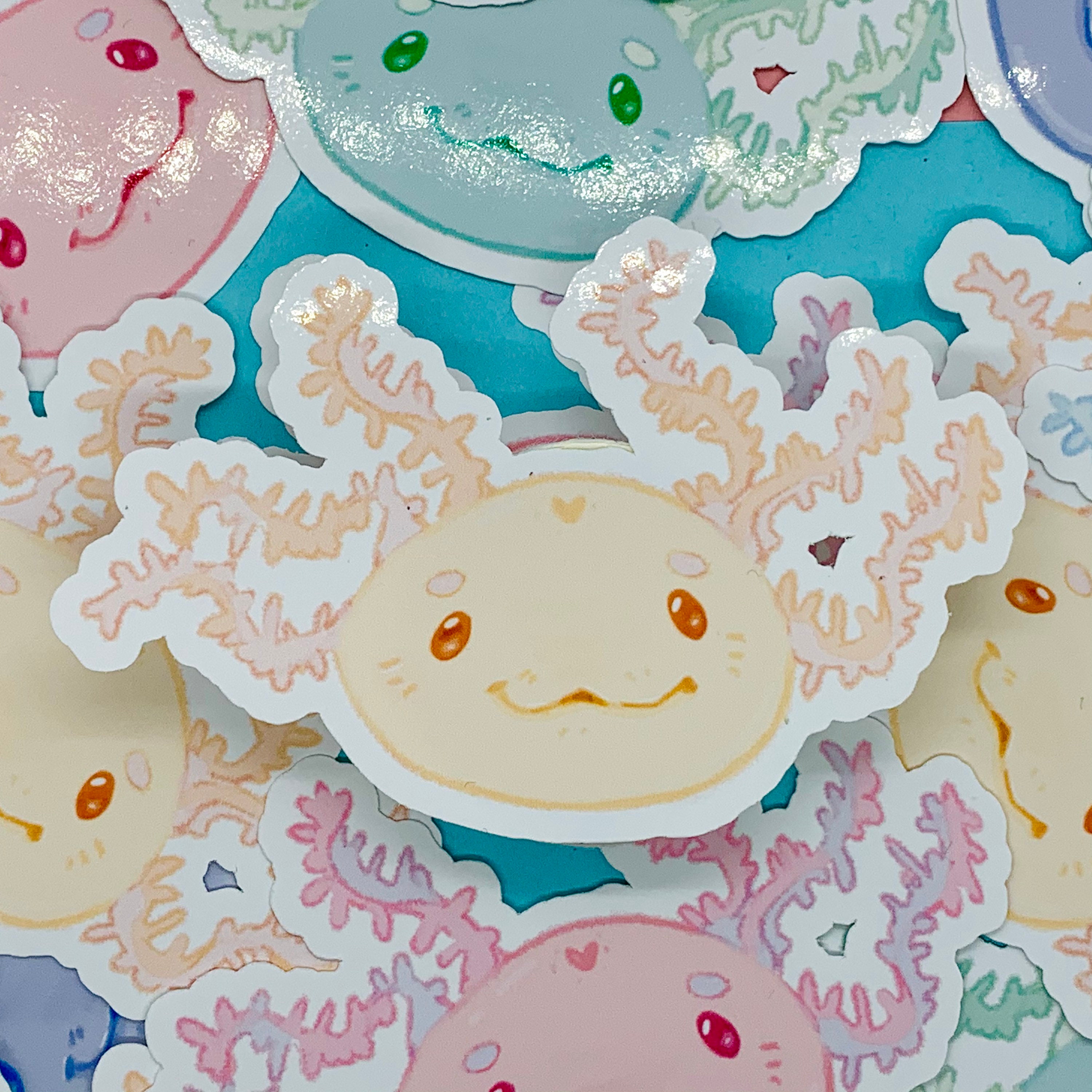 Happy Axolotl | Axolotl Sticker | Sticker Pack | Laptop Sticker | Vinyl ...