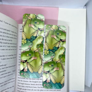 Frog Pile Bookmark | Frogs and Plants Cute Botanical Bookmark Double ...