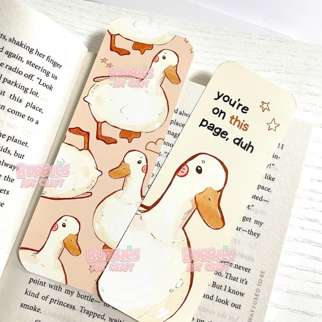 Duck Bookmark | You're on This Page | Cute Bookmark | Double Printed ...